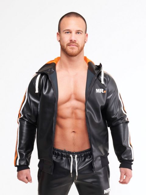 Mr Riegillio MR Tracksuit Jacket - Black - Orange Stripe – BeastBoyGear
